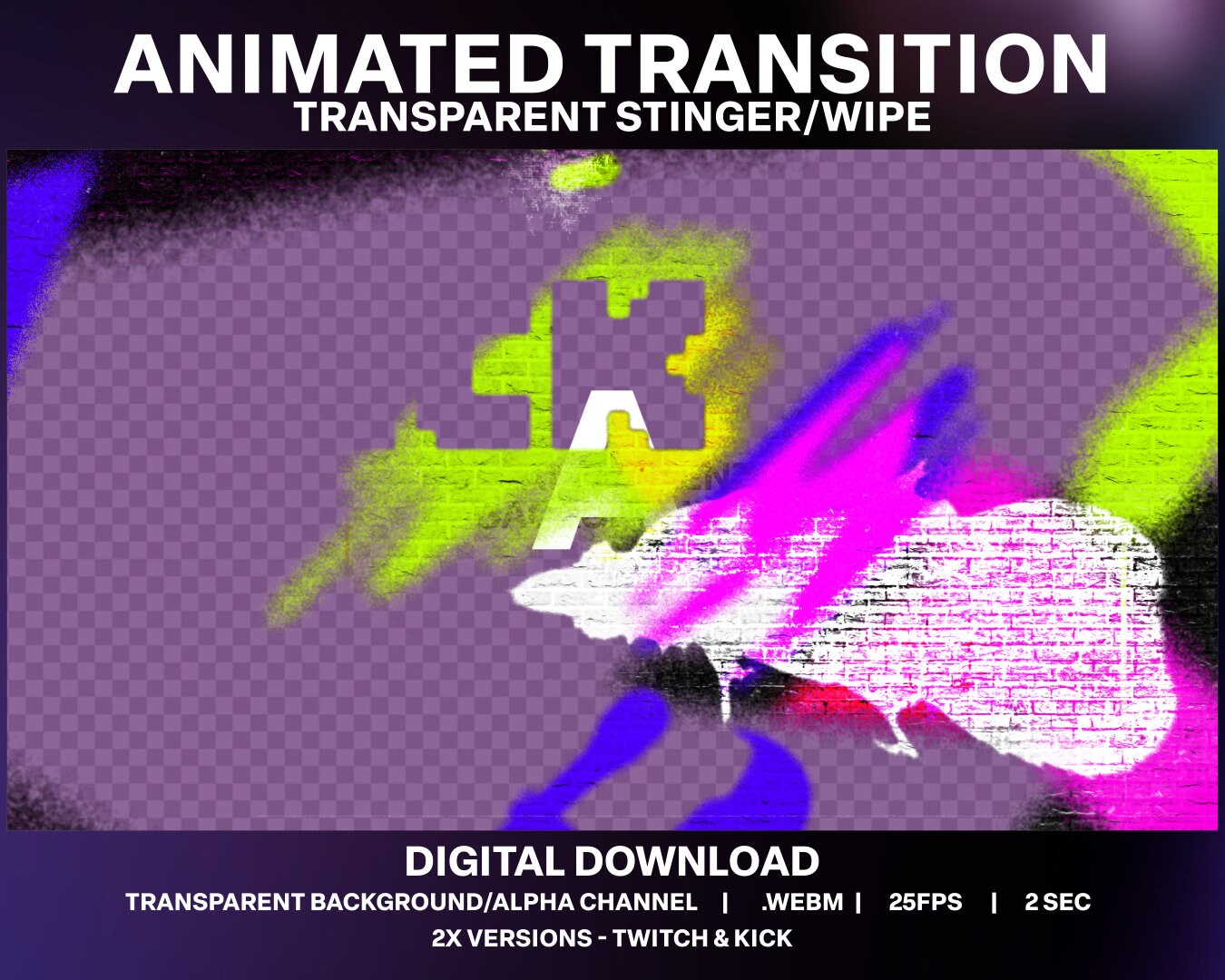 Graffiti Animated Stream Transition: Twitch & Kick Stinger (digital ...
