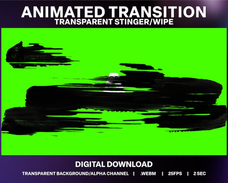 Paint Stroke Animated Transition: Transparent Overlay (digital Download ...