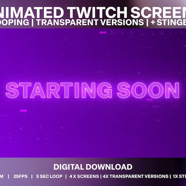 Neon Twitch Starting Screens - Etsy