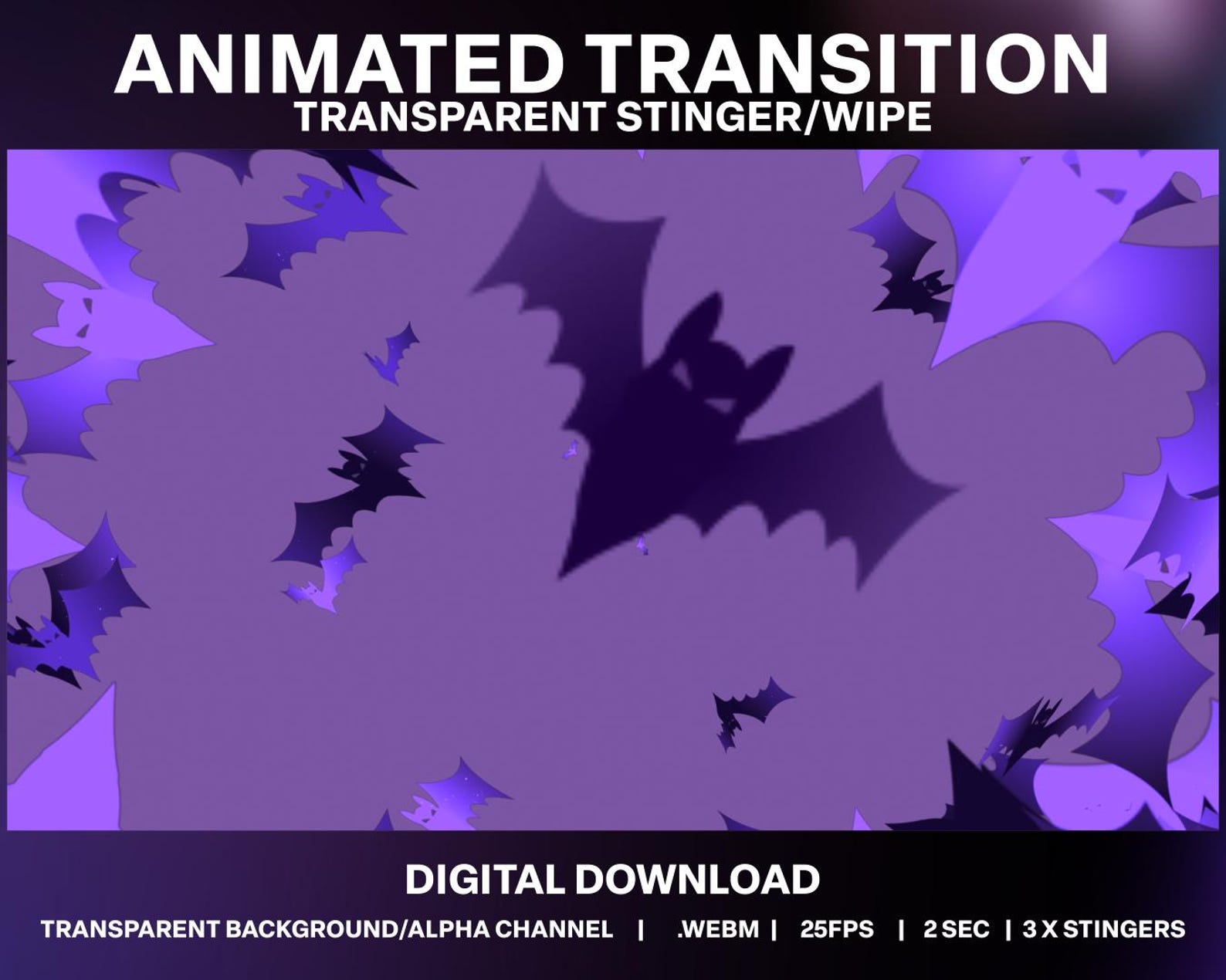 Bat Swarm Animated Stream Transition: Halloween Twitch Stinger (digital ...
