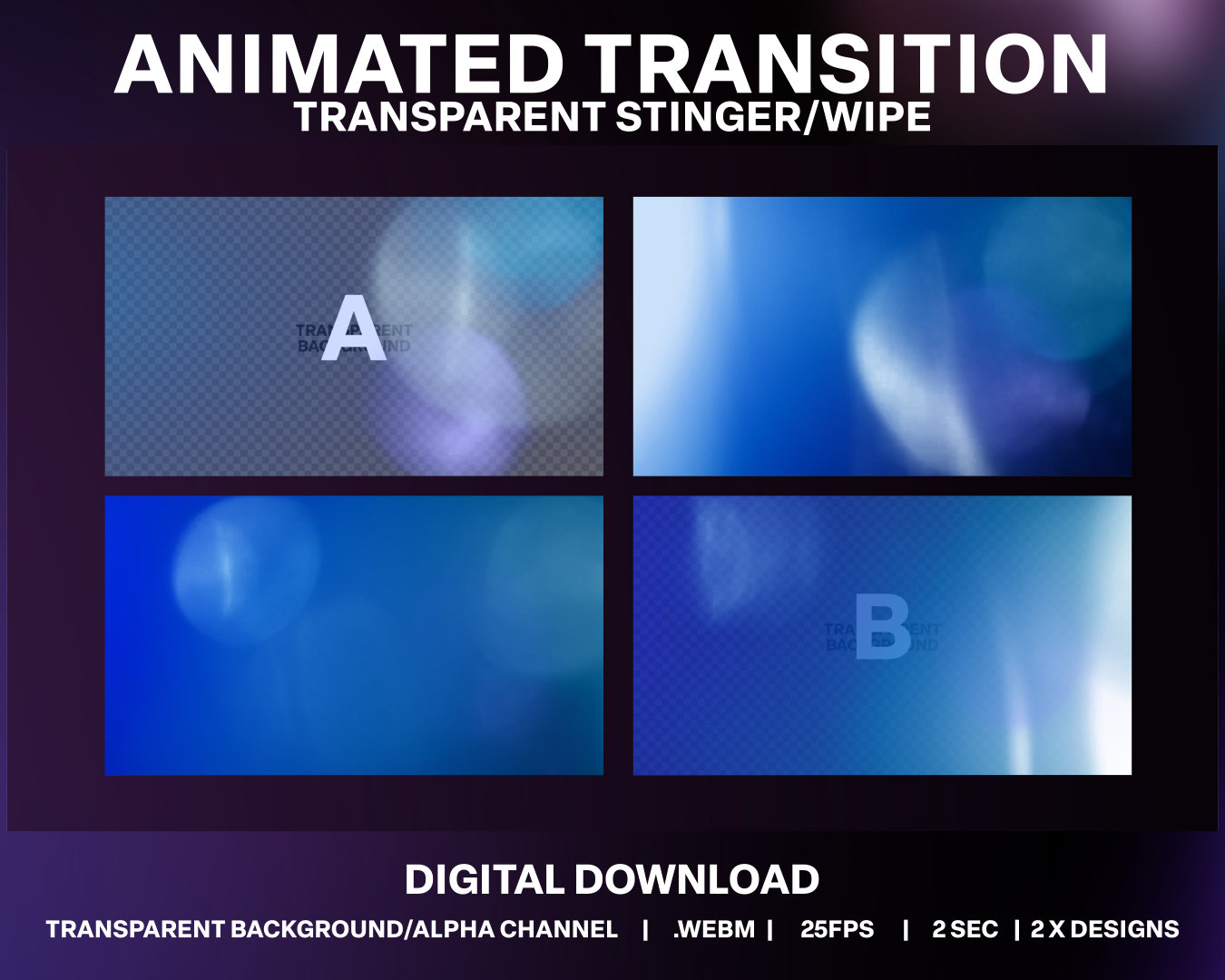 Blue Light Leaks Animated Transition: Bokeh Stream Stinger (digital ...