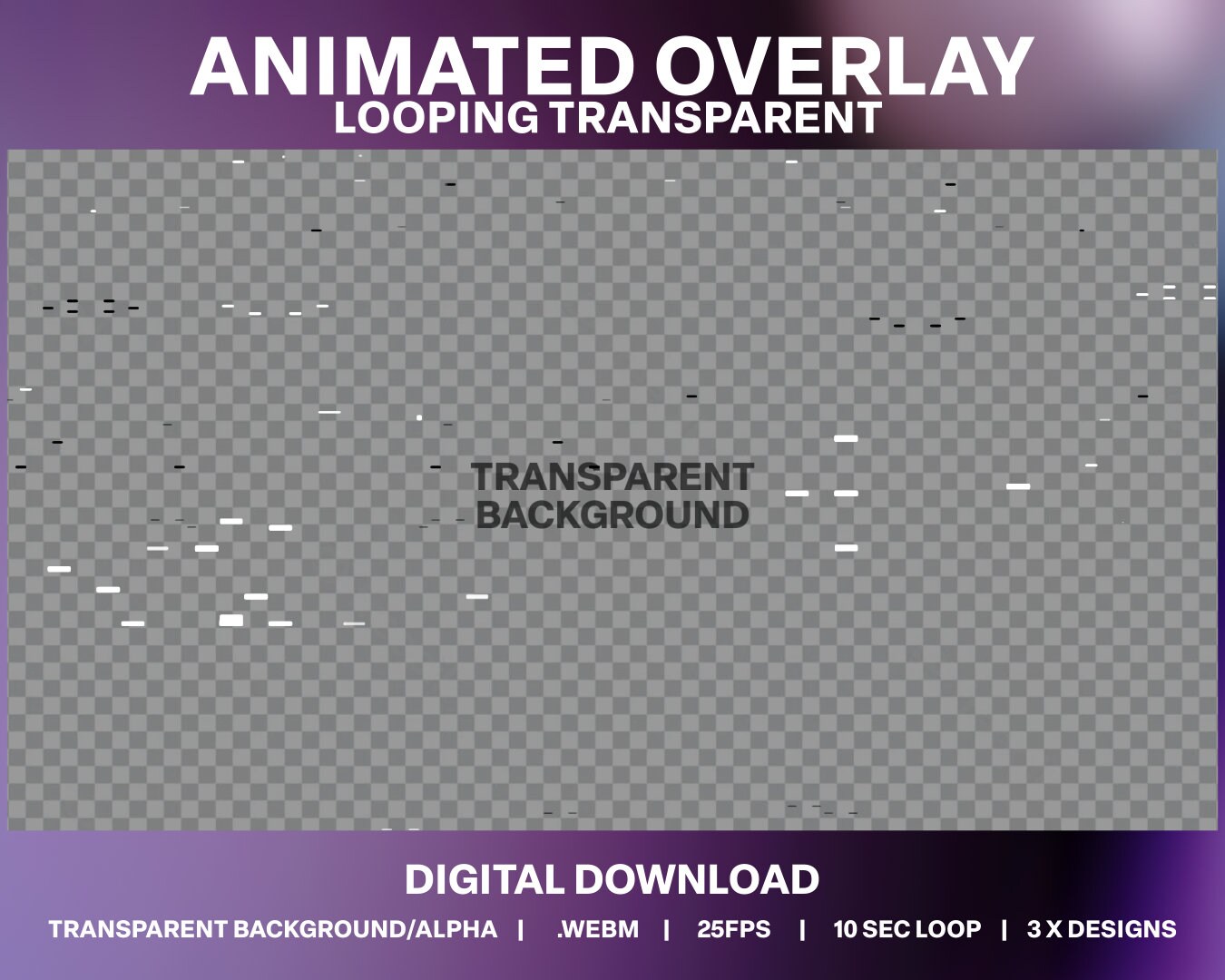 Cyber Glitch Animated Overlay VHS Film Distortion Stream Decoration ...
