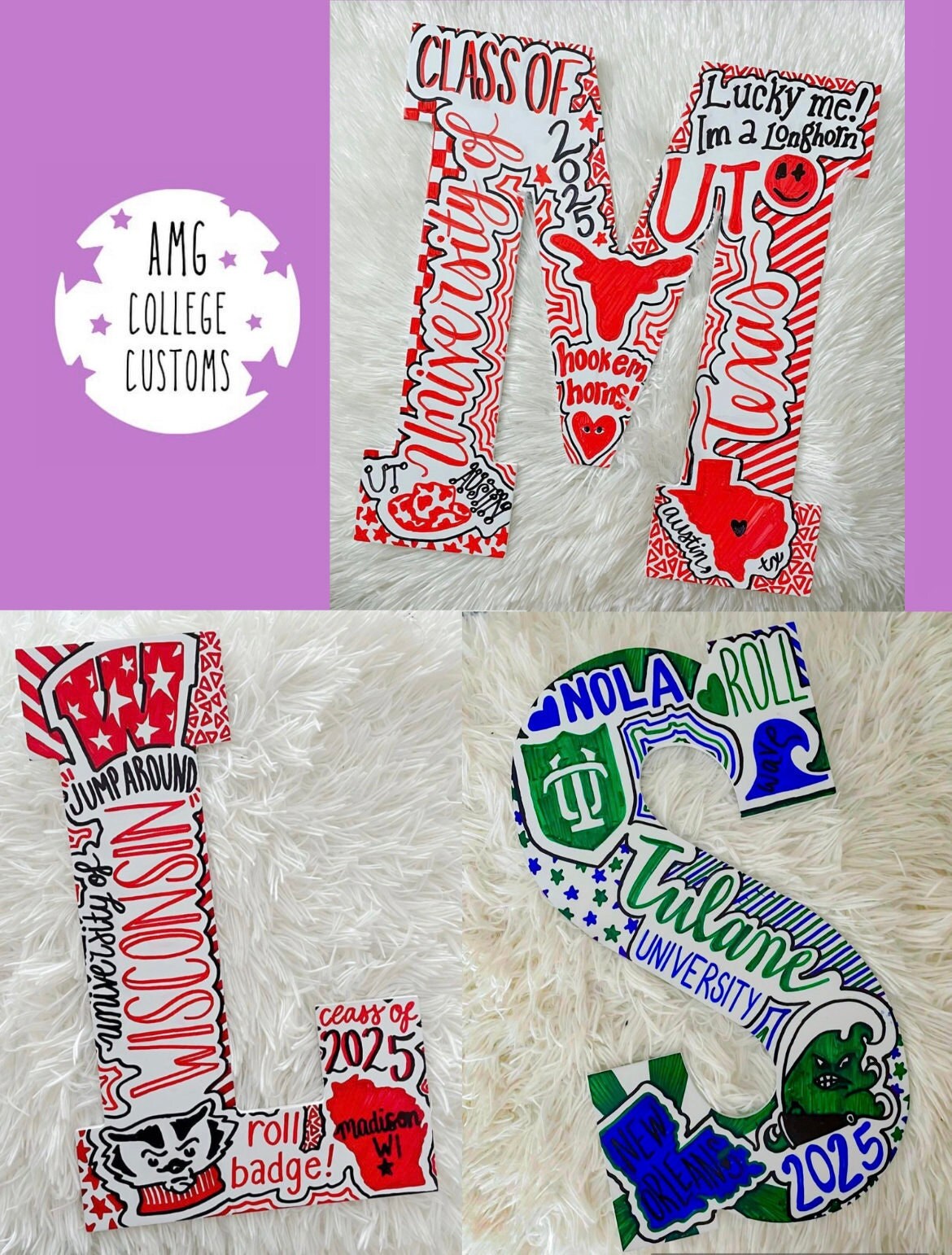 Custom College Dorm Decor Letters - Etsy