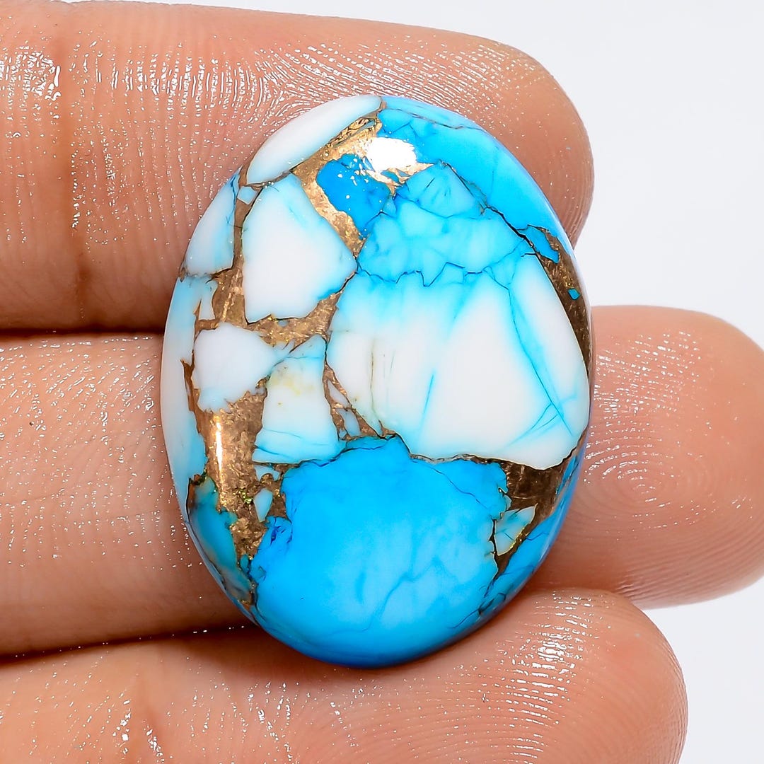 Ice Blue Dahlia Turquoise Stone Smooth Polished Blue Dahlia Crystal ...