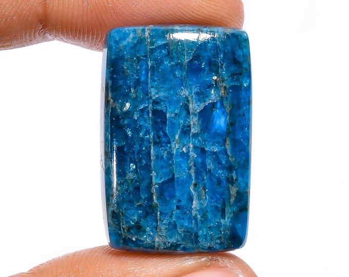 100% Natural Neon Blue Apatite Radiant Shape Cabochon Gemstone for ...