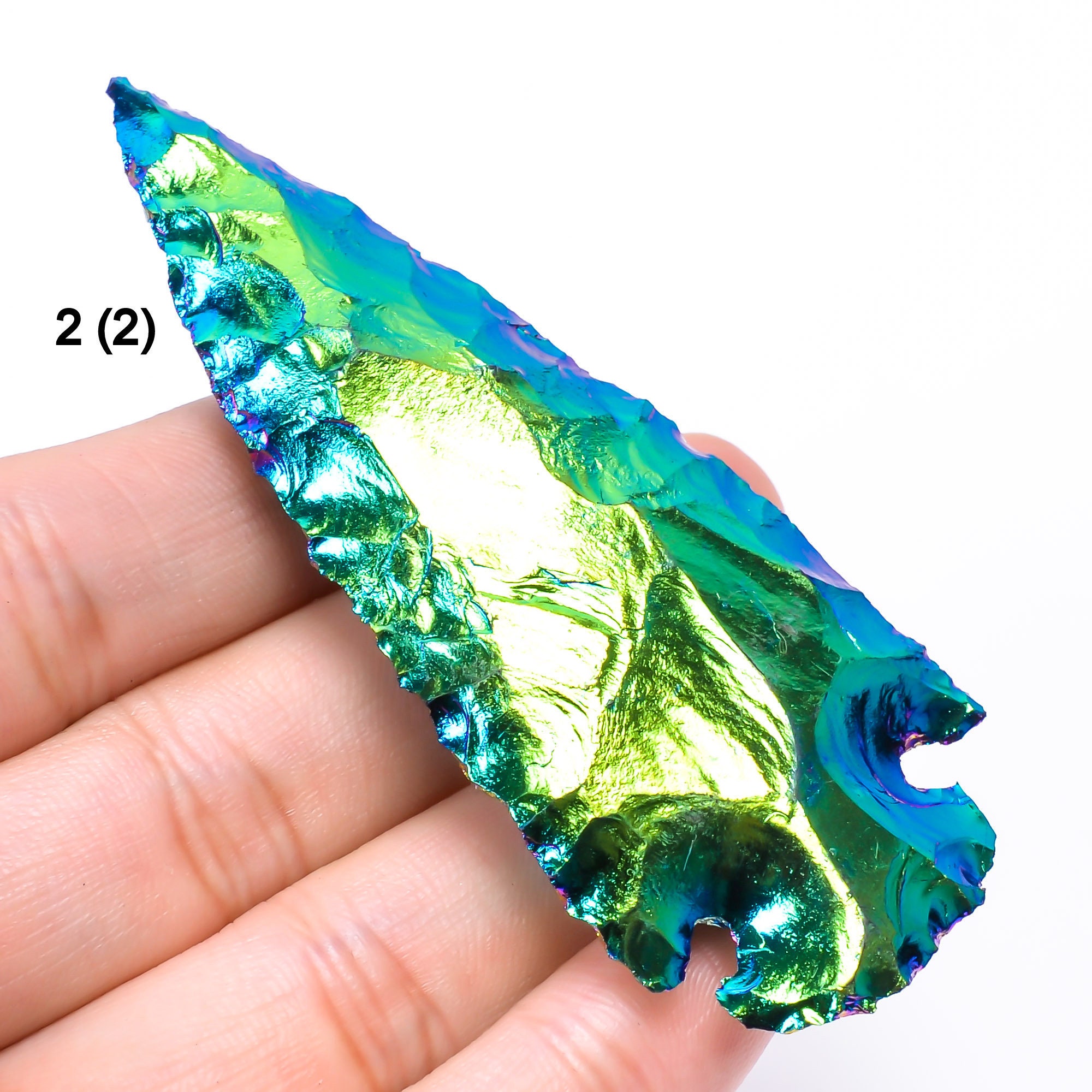 Very Beautiful Titanium Coated Opalite Arrowhead Shape Cabochon, Aura ...