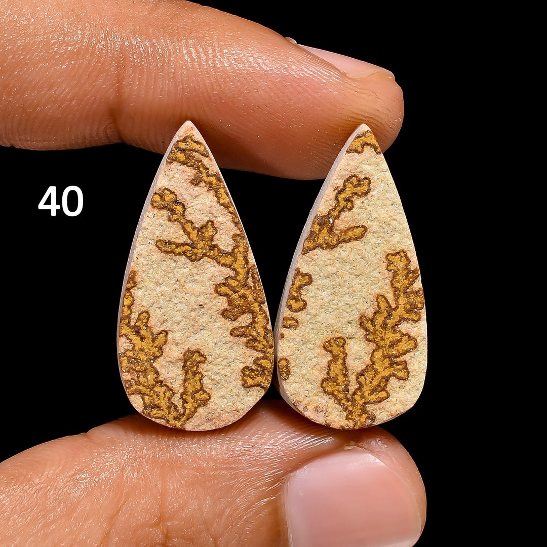 Natural Psilomelane Dendrite Pair Gemstone Psilomelane Dendrite Earring ...