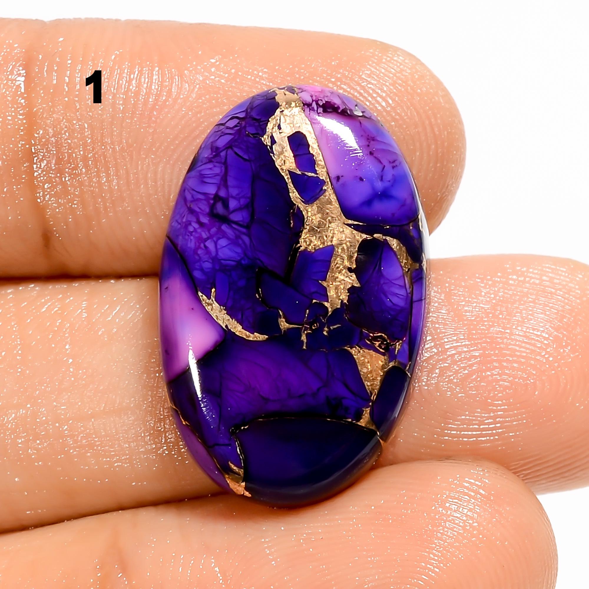 Purple Copper Turquoise Cabochon Purple Turquoise Crystal Both Side ...