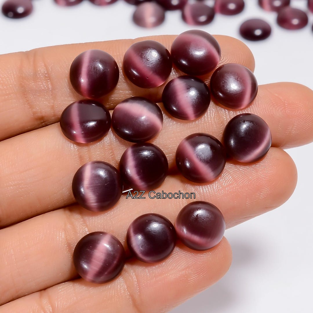 Cats Eye Gemstone 9X9 11X11 Mm Size Round Cats Eye Crystal 20 Pieces ...
