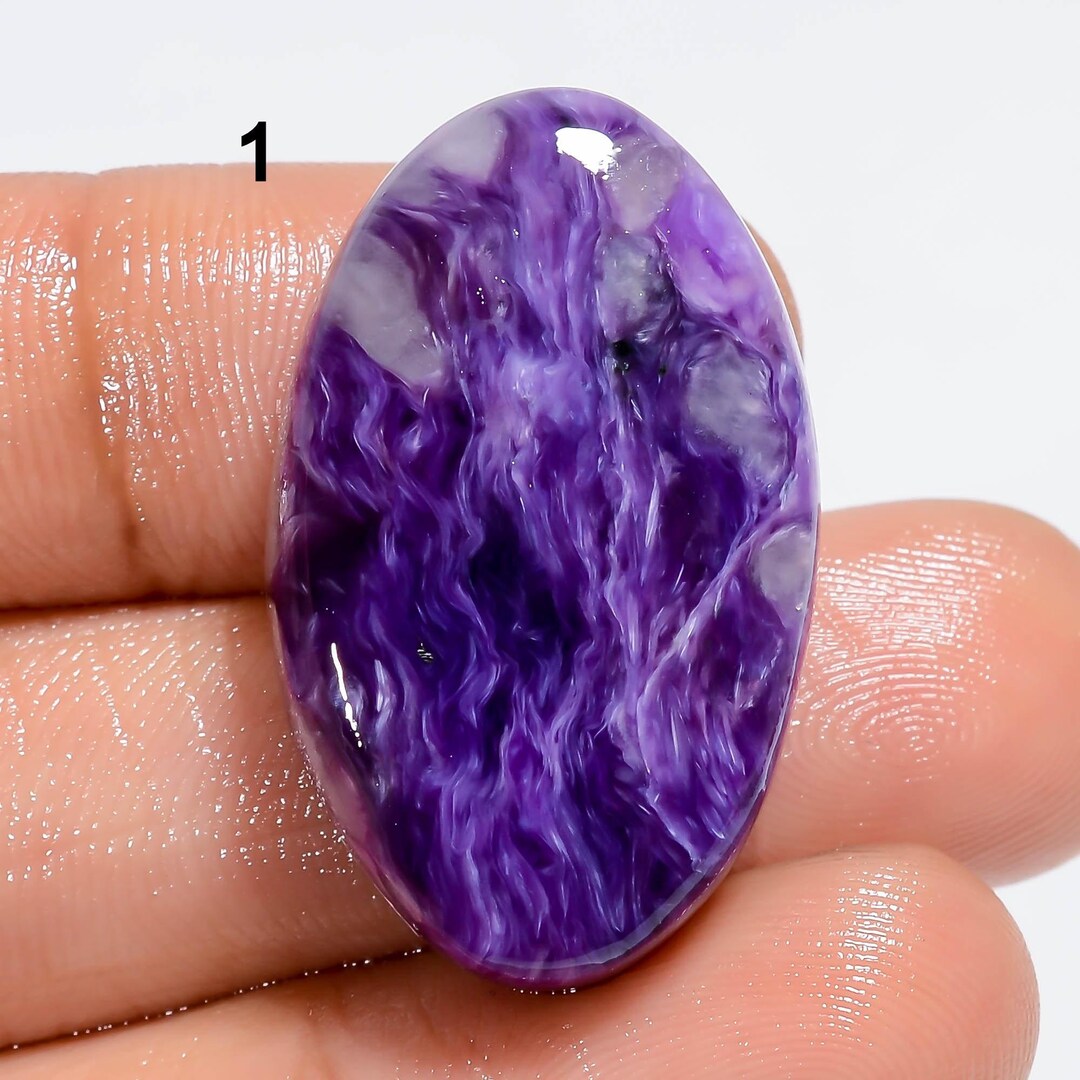 Natural Charoite Cabochon Purple Chariote Crystal Flat Back Both Side ...