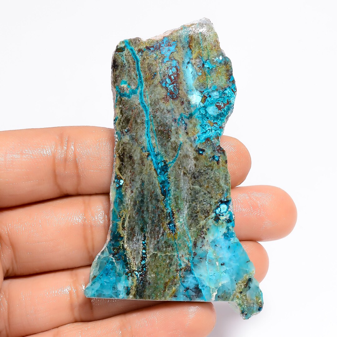 Natural Chrysocolla Polished Raw Slice Raw Palm Chrysocolla Slab Both ...