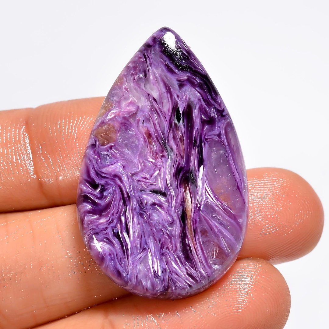 Natural Charoite Cabochon Purple Chariote Crystal Flat Back Both Side ...