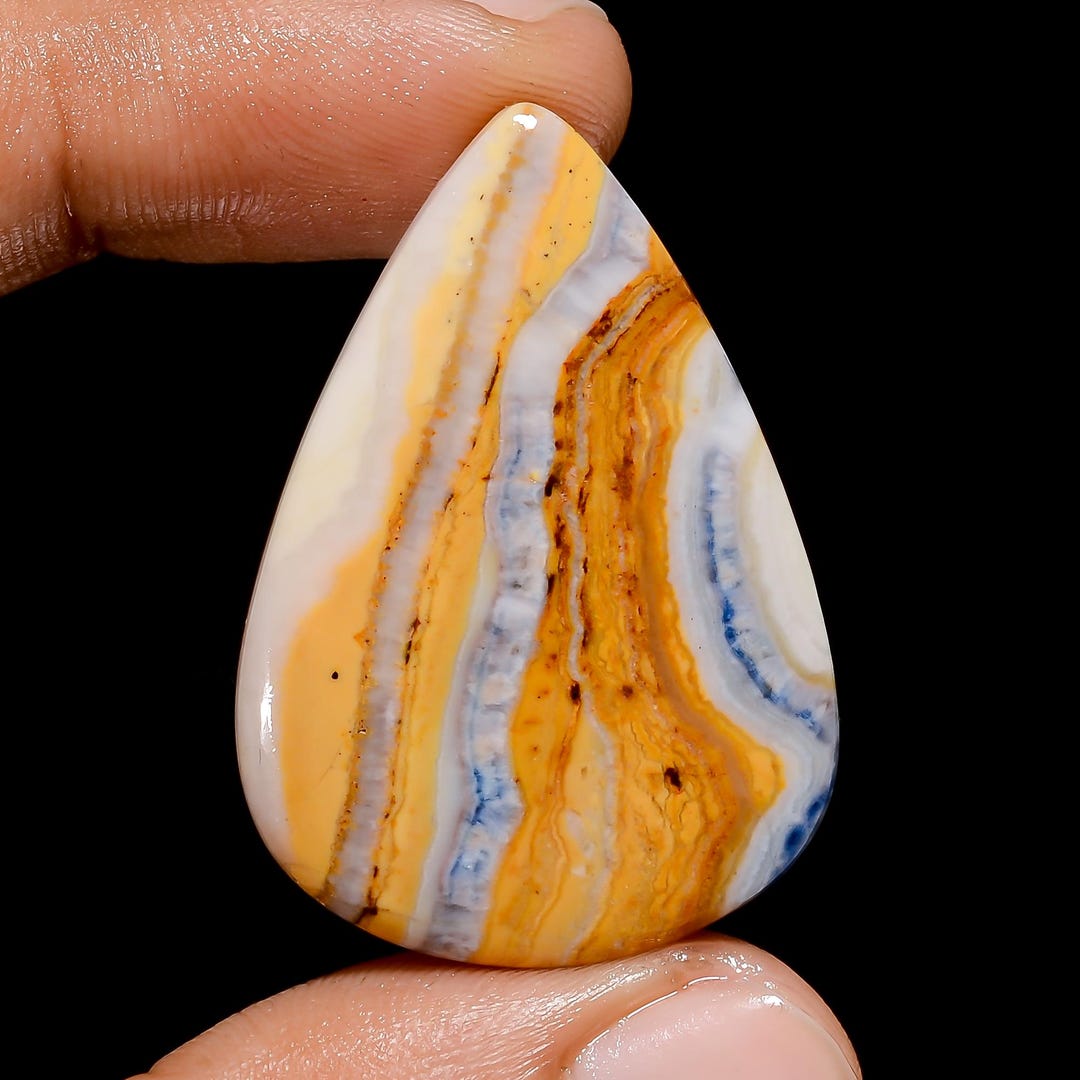 Natural Blue Scheelite Cabochon Drop Shape Crystal Scheelite Stone ...