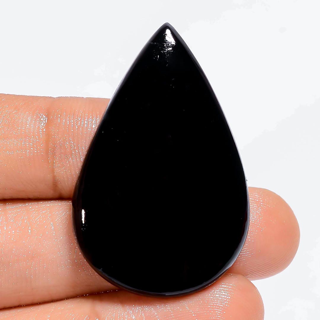 Natural Black Tourmaline Crystal Black Drop Stone Good Polished 38X25X5 ...