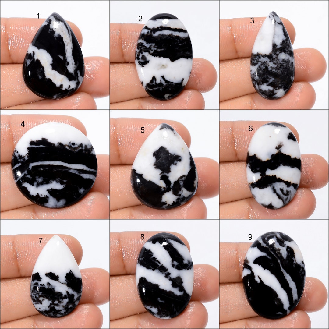 Black Zebra Jasper Cabochon White Black Zebra Jasper Gemstone Zebra ...