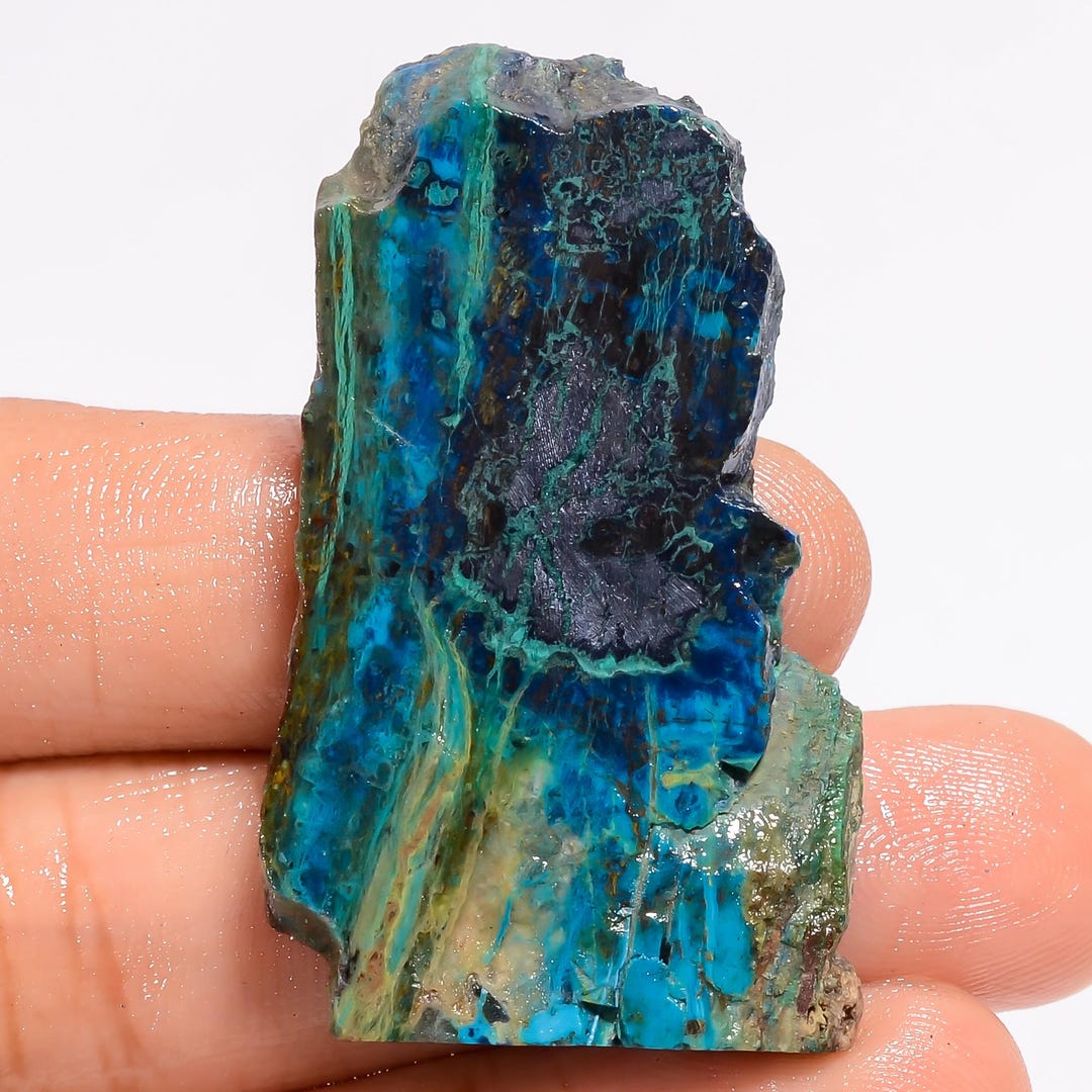 Natural Azurite Raw Slice Raw Palm Azurite Slab Non Polished Azurite ...