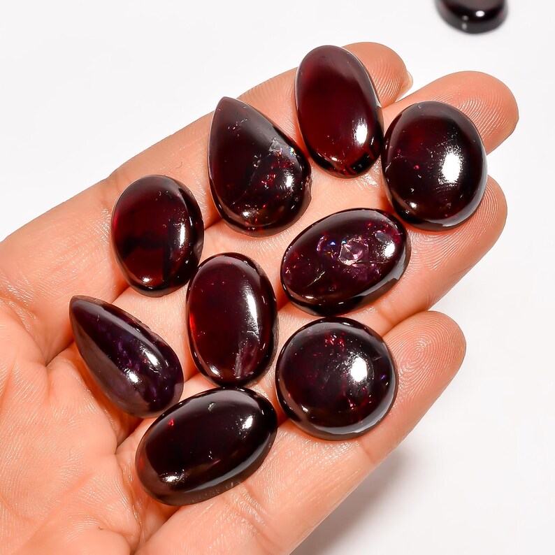 Natural Garnet Cabochon Lot 10 Pieces Garnet Crystal 19X14 22X15 Mm ...