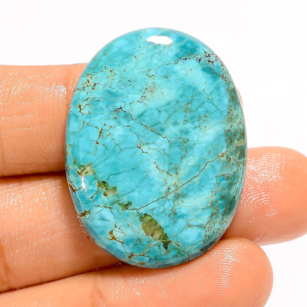Natural Tibetan Turquoise Stone Oval Turquoise Crystal 32X24X5 Mm Size ...