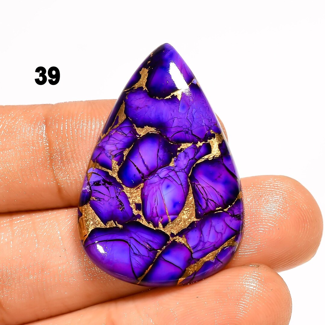 Purple Copper Turquoise Cabochon Purple Turquoise Crystal Both Side ...