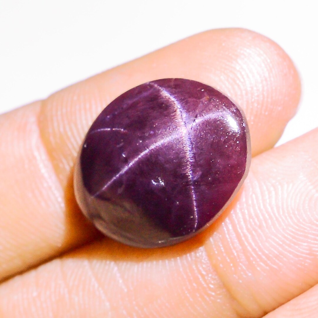 4 Rays Star Garnet Stone Star Garnet for Ring 18X15X5 Mm Size Oval Star Garnet Crystal Flat Back ...