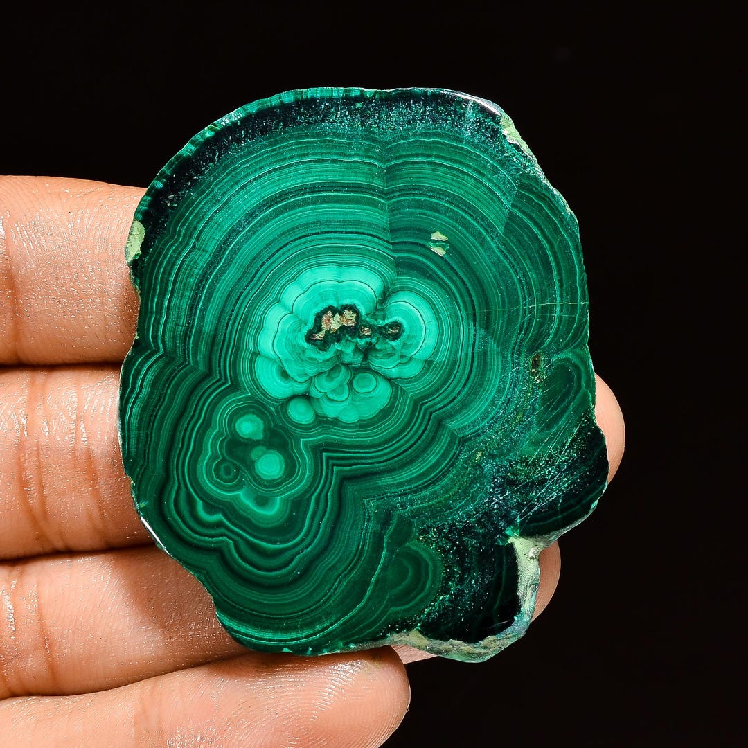 Natural Malachite Slice Cabochon Naturally Cut Both Side Polished ...
