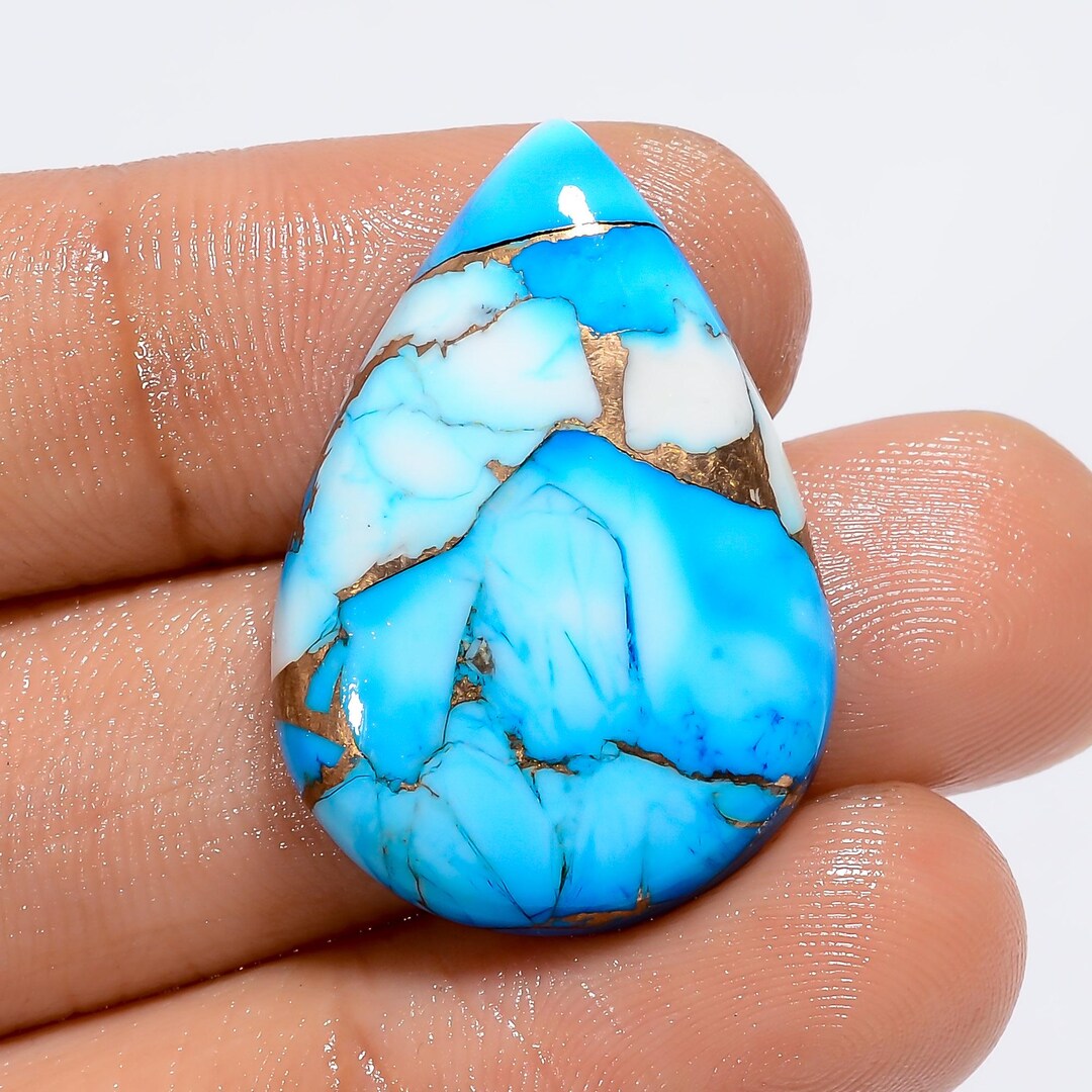 Ice Blue Dahlia Turquoise Stone Smooth Polished Blue Dahlia Crystal ...
