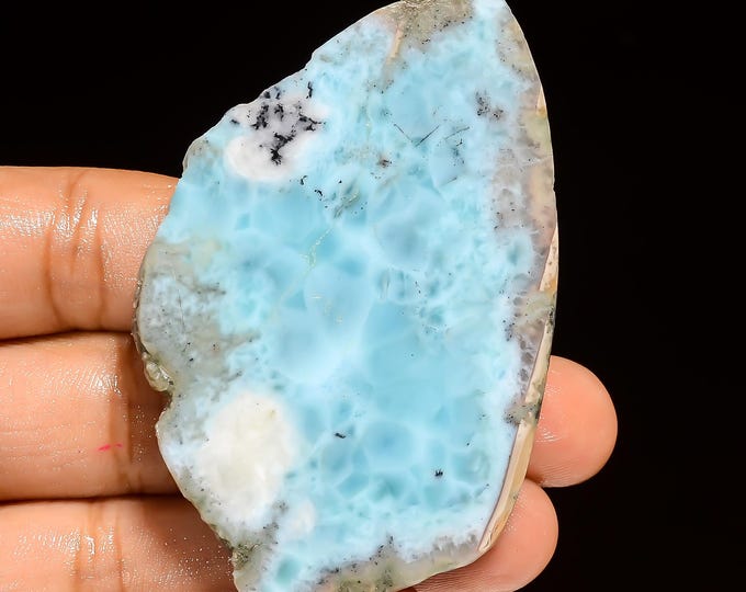 Natural Larimar Slab Raw Larimar Rough Slice Rare Larimar Spiritual ...