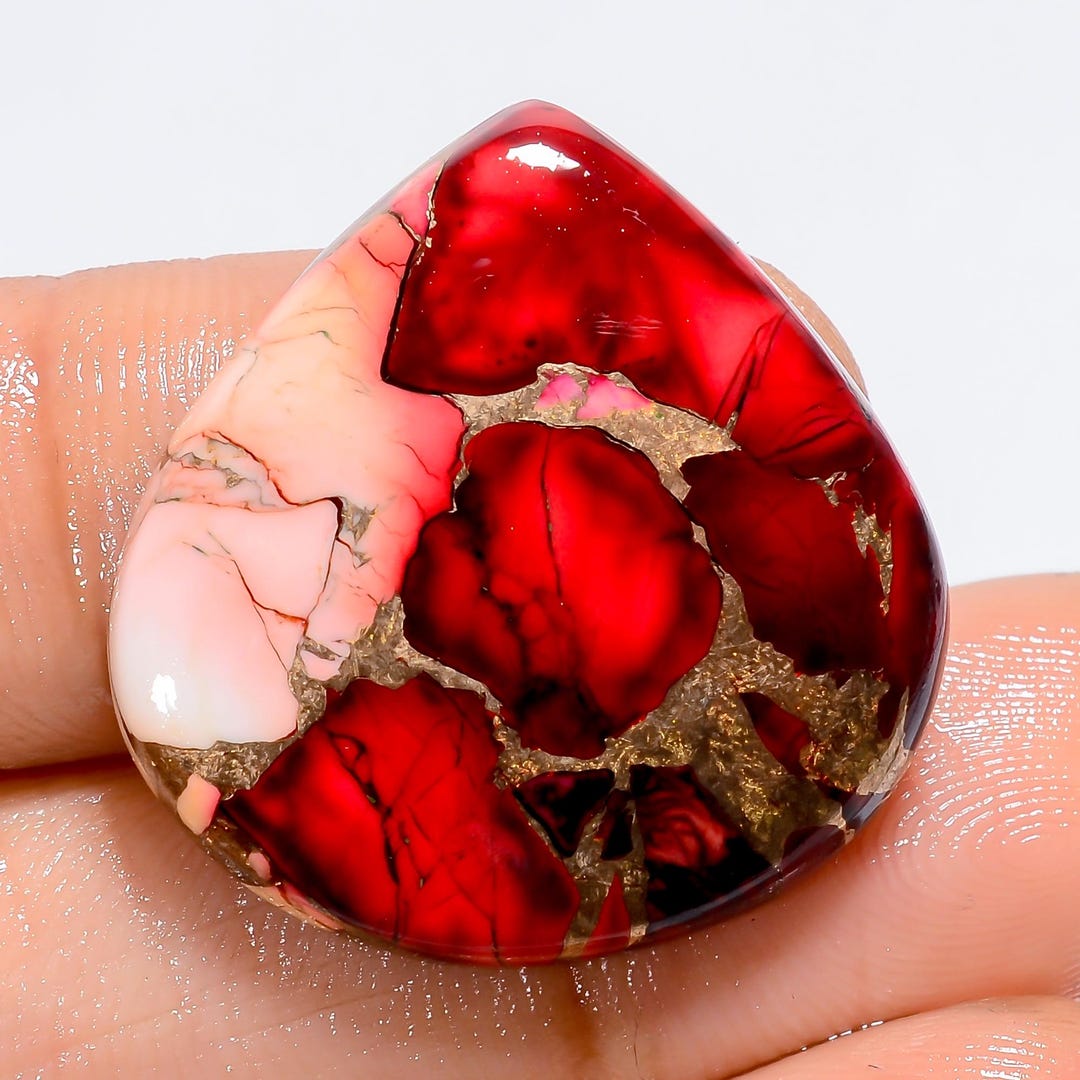 Natural Red Turquoise Cabochon Red Buffalo Copper Turquoise Crystal ...