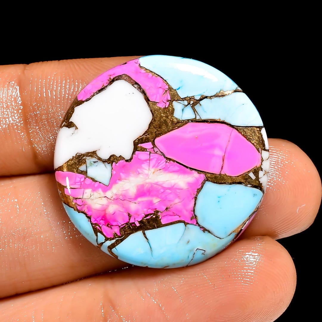 Cotton Candy Turquoise Circle Shape Cotton Candy Turquoise Crystal ...