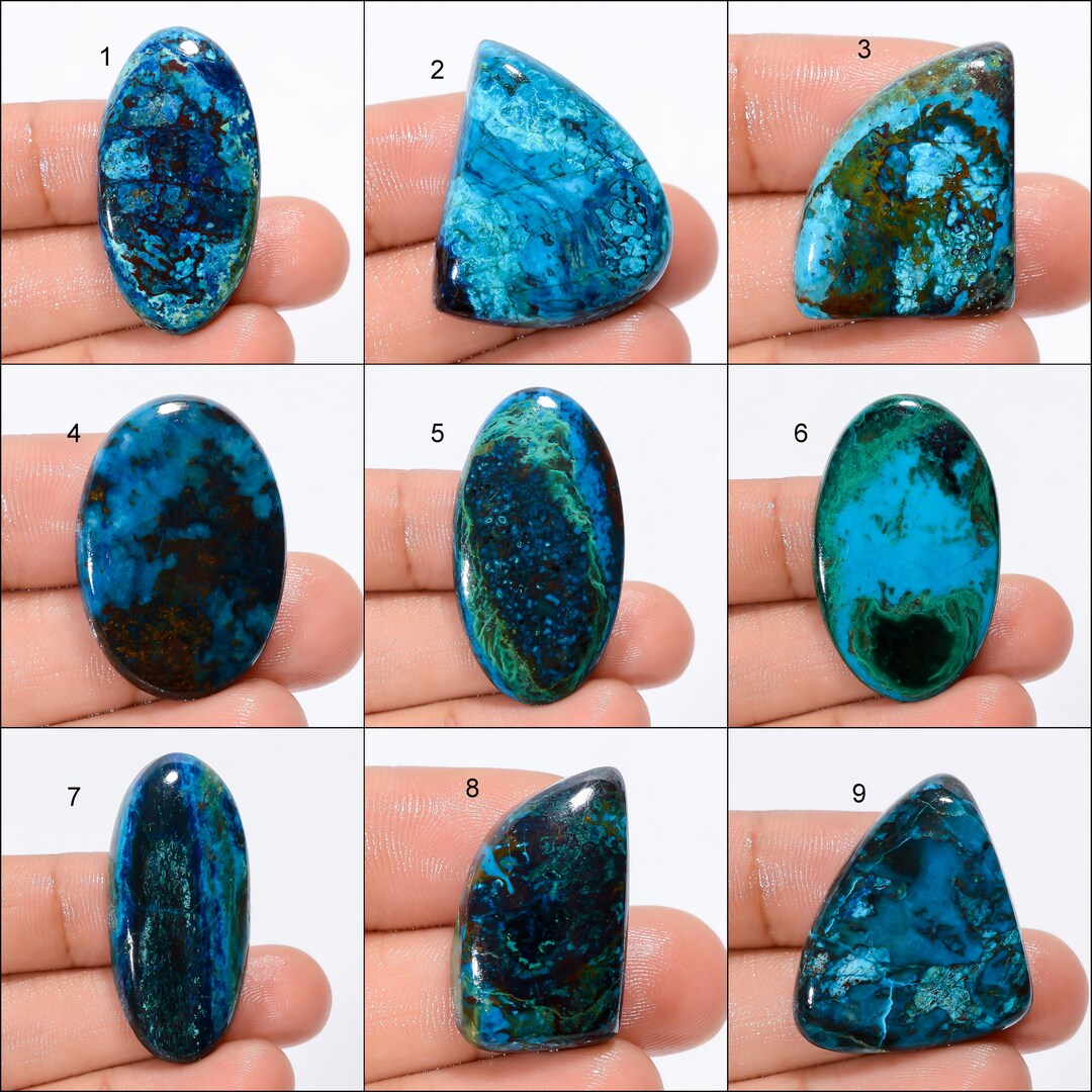 Top Grade Quality Natural Shattuckite Gemstone Flat Back Both Side ...