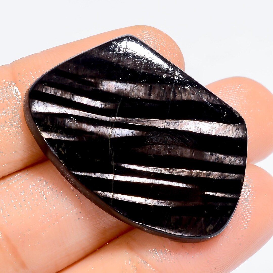 Natural Hypersthene Cabochon Oval Black Stone 34X23X5 Mm Size Uneven ...