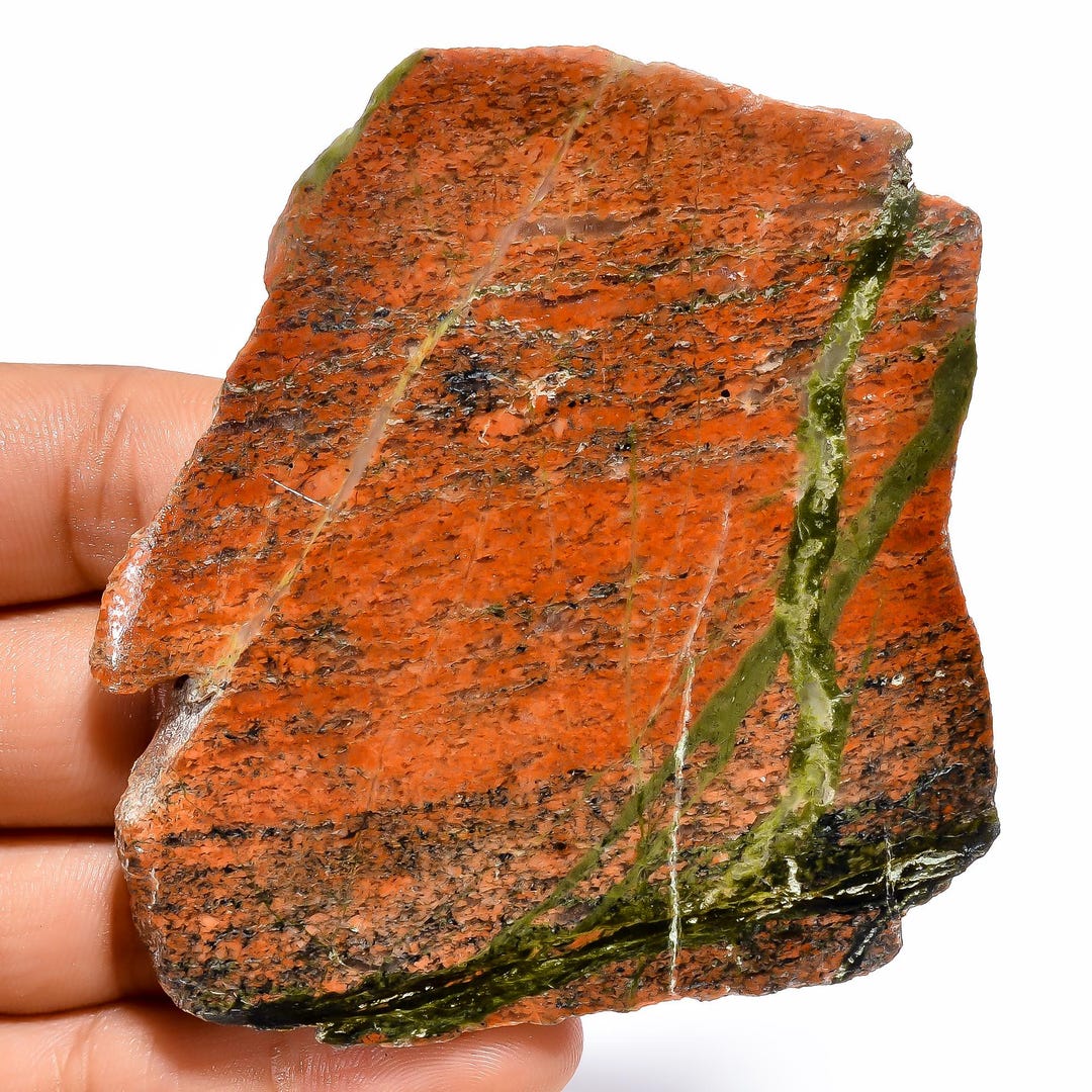 Natural Unakite Cabochon Slice Raw Cut Both Side Polished Unakite ...