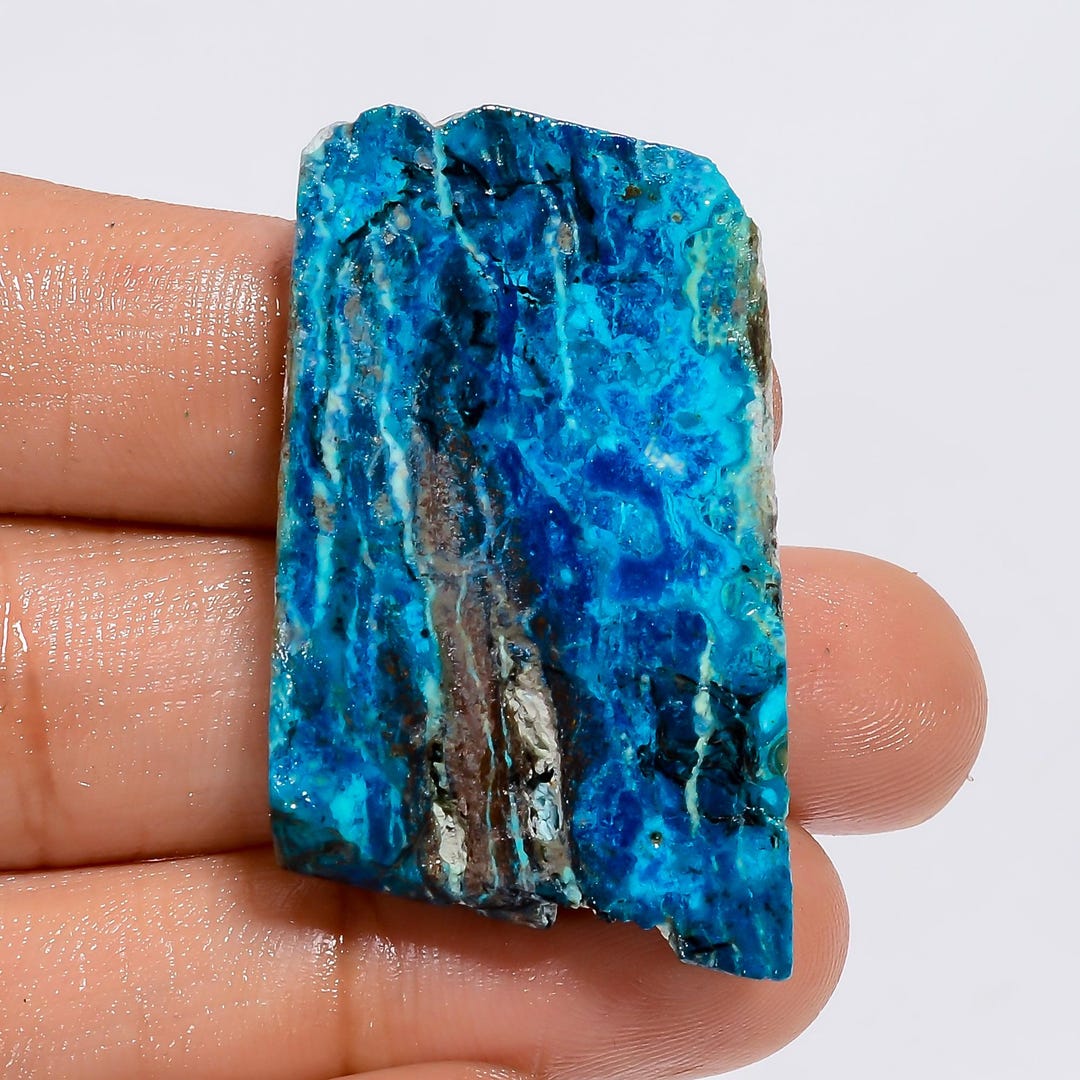Natural Azurite Polished Raw Slice Raw Palm Azurite Slab Azurite Rough ...