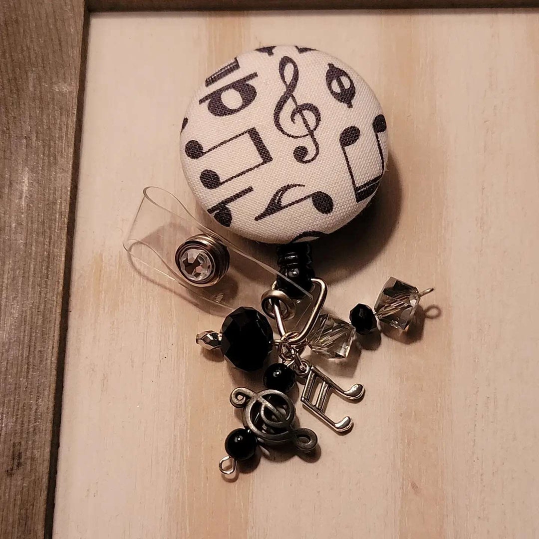 Music Notes Badge Reel - Etsy