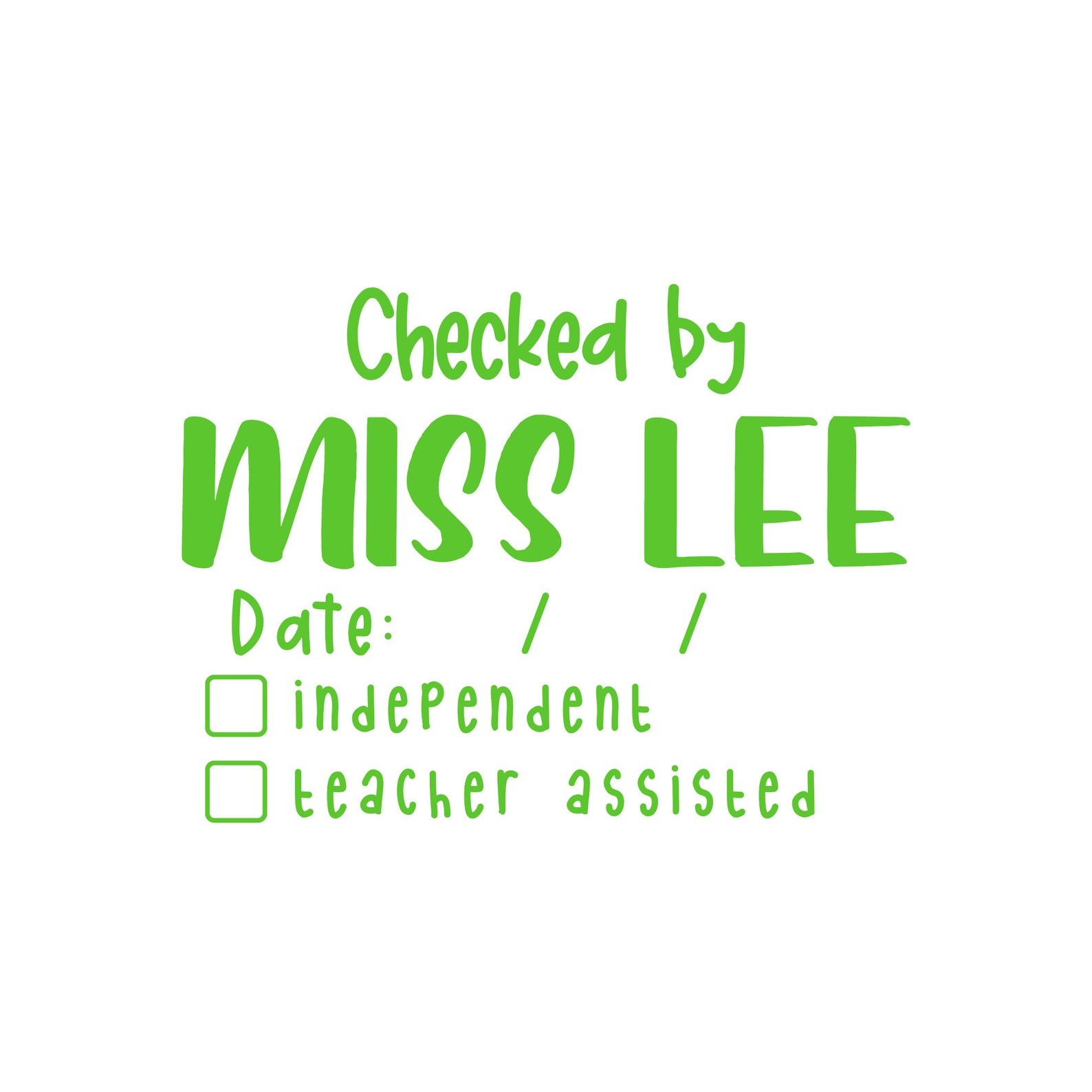 Personalised Teaching Stamp - Checked by Teacher - Etsy Australia