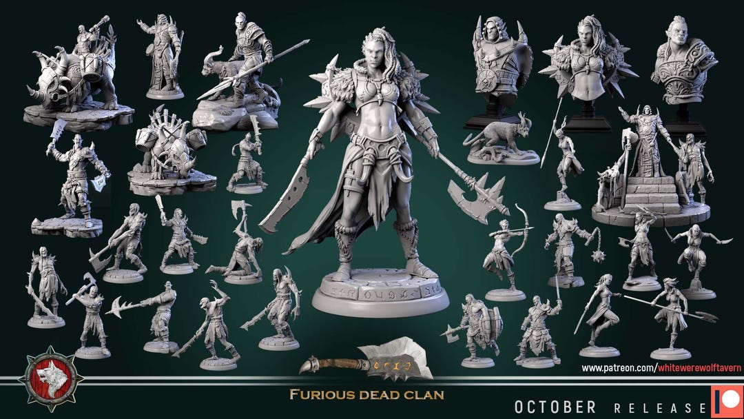 Furious Dead Clan | Unpainted Resin Miniature for Dnd RPG Tabletop - Etsy