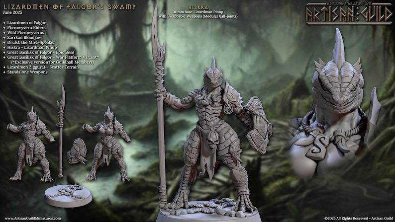 Lizardmen of Falgor's Swamp | Unpainted Resin Miniature for Dnd RPG ...