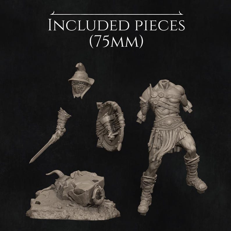 Gladiator Swordsman by Nerikson | Unpainted Resin Miniature for Dnd RPG ...