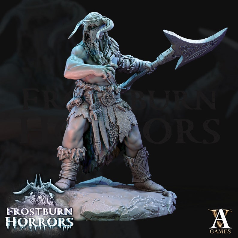 Frost Giant Berserker | Frostburn Horrors | Unpainted Resin Miniature ...