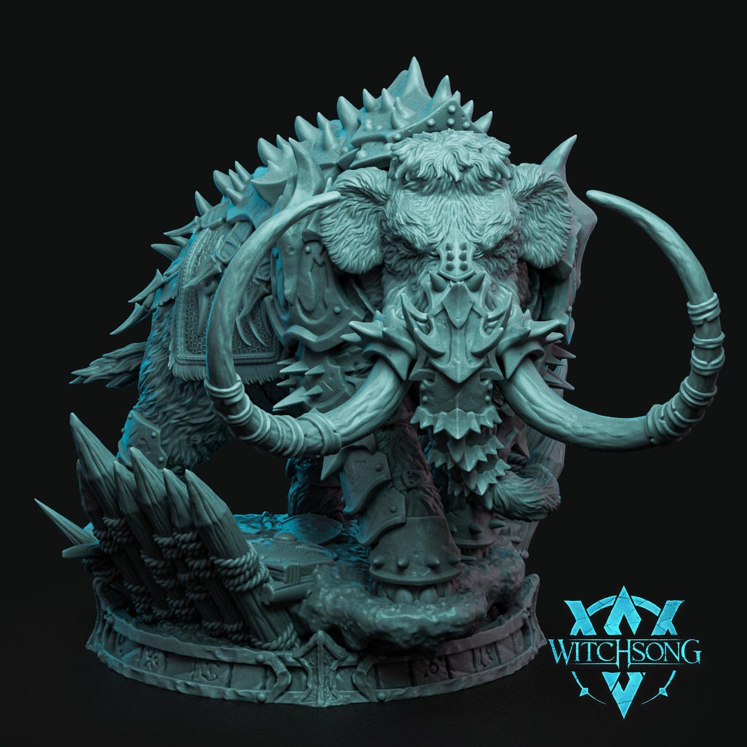 Armored Mammoth | Unpainted Resin Miniature for Dnd RPG Tabletop - Etsy