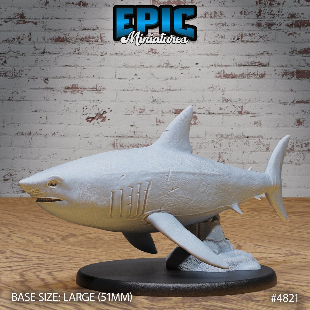 Great White Shark | Mysterious Ocean | Unpainted Resin Miniature for ...