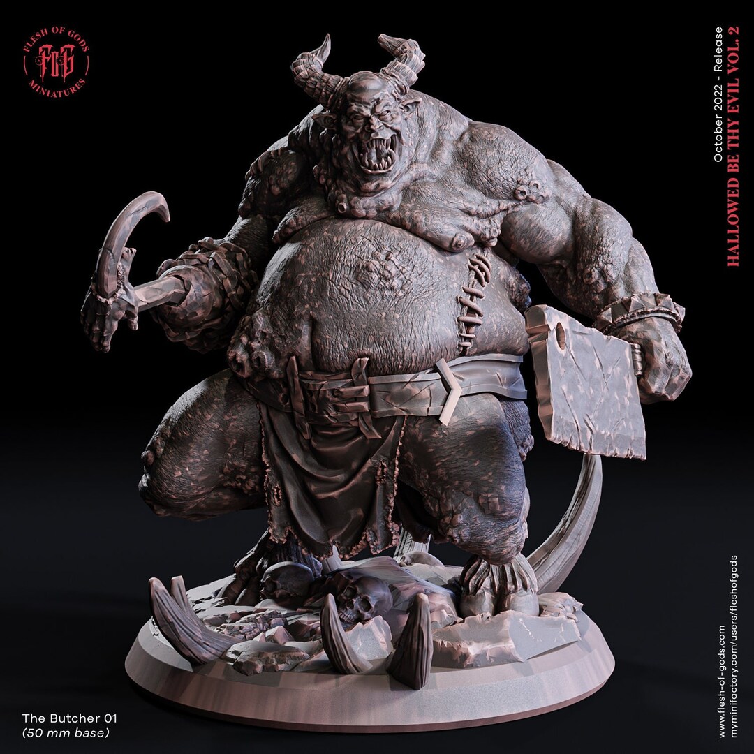 The Butcher | Flesh of Gods | Unpainted Resin Miniature for Dnd RPG ...