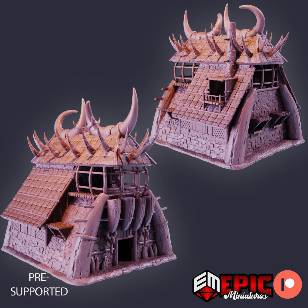 Orc Barracks by Epic Miniatures Green Siege - Etsy