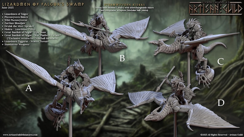 Lizardmen of Falgor's Swamp | Unpainted Resin Miniature for Dnd RPG ...