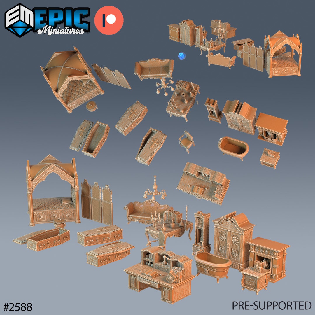 Vampire Castle Scatter | Vampires Curse | Unpainted Resin Miniature for ...