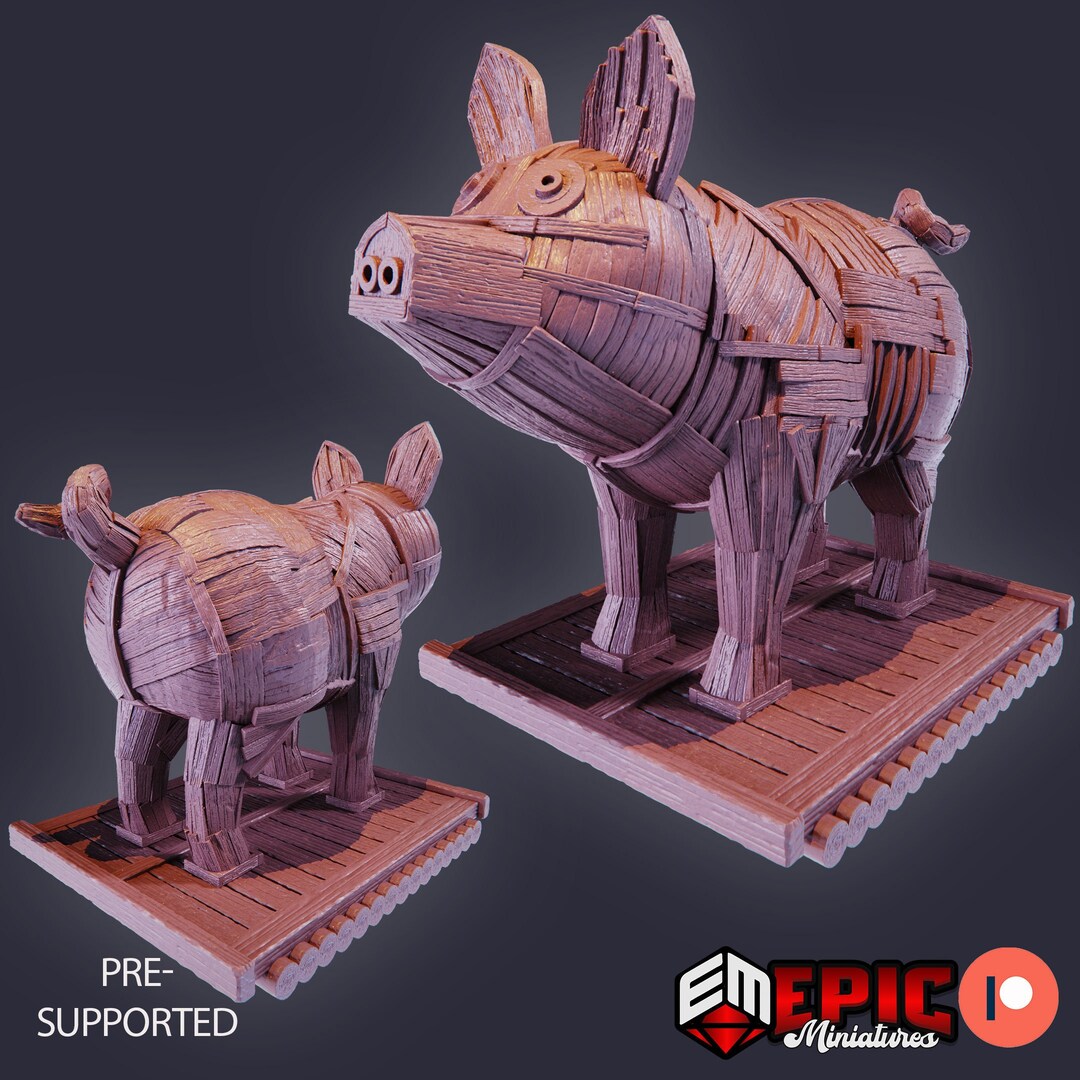 Trojan Pig - Green Siege | Unpainted Resin Miniature for Dnd RPG ...
