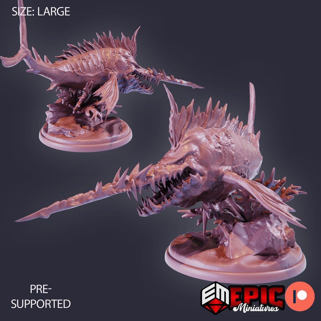 Sword Fish by Epic Miniatures - Underwater Mayhem - Etsy