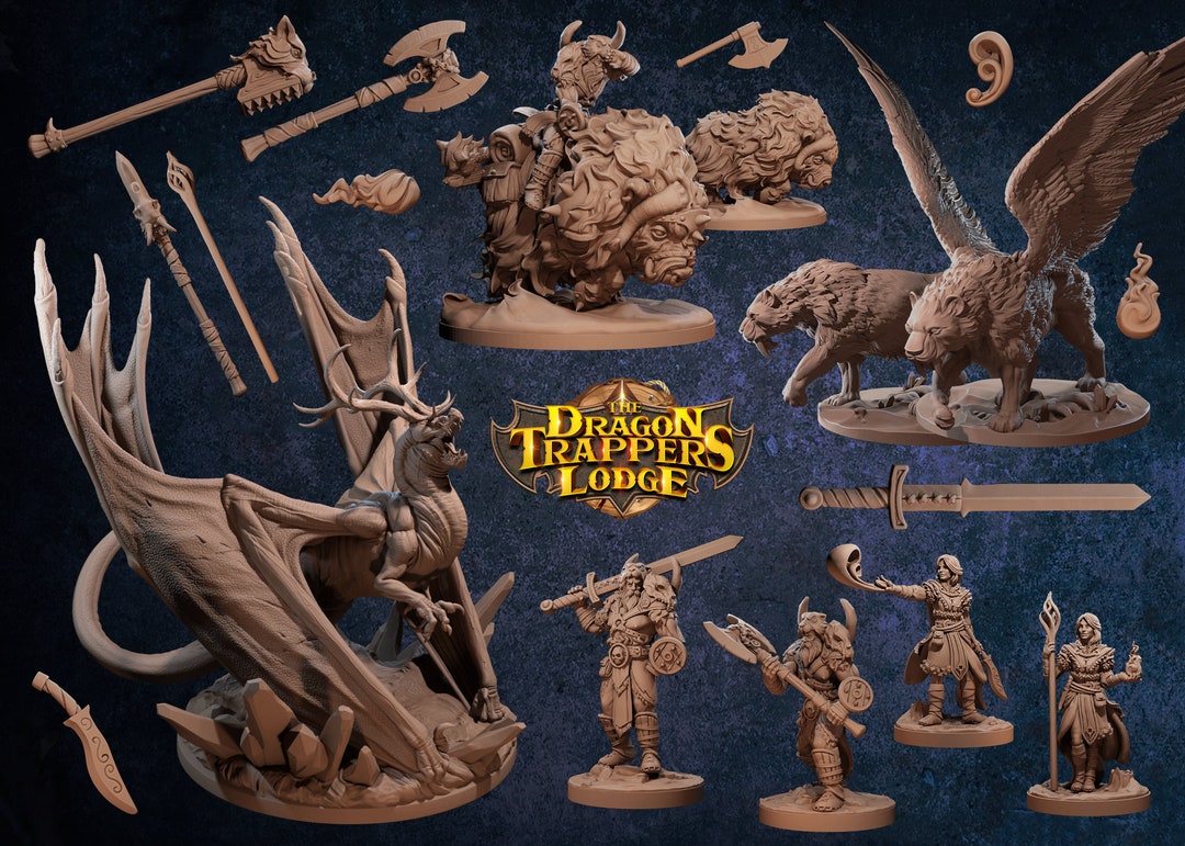 Ice Tyrant Trapper Pack by Dragon Trappers Lodge | Unpainted Resin ...