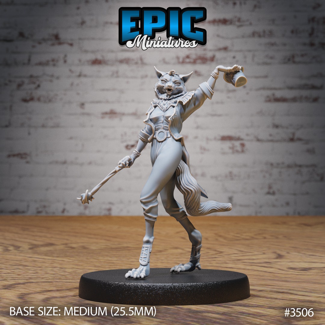 Catfolk Magician by Epic Miniatures | Nightsky Carnival - Etsy