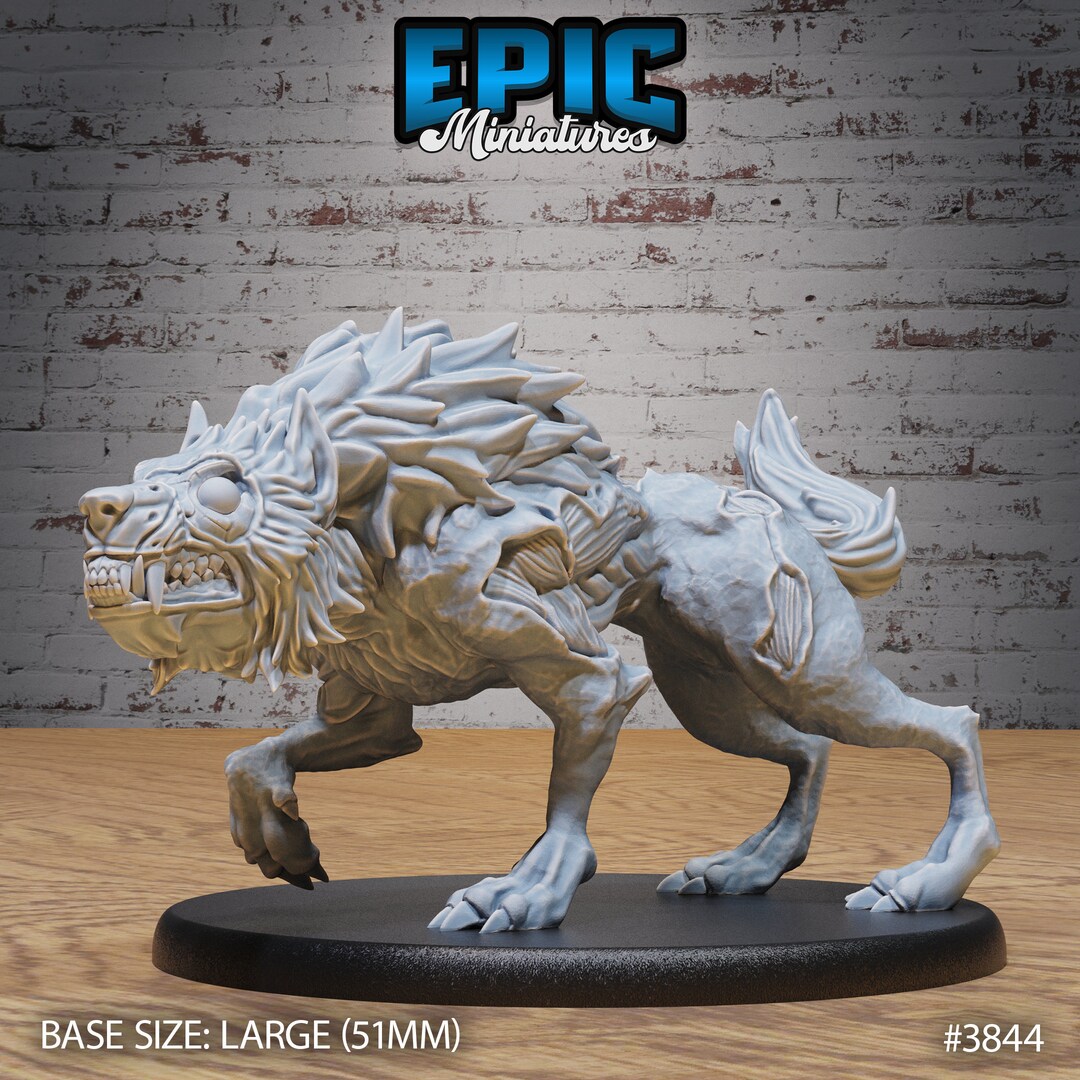Undead Dire Wolf | Gruesome Graveyard | Unpainted Resin Miniature for ...